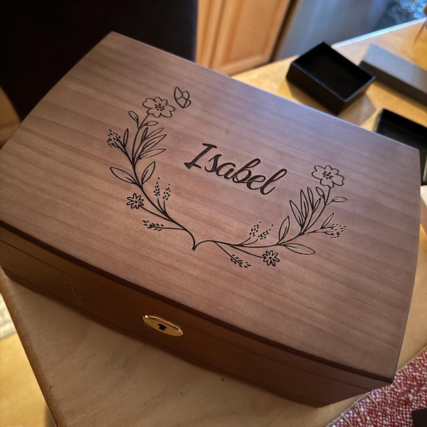 Personalized Wooden Jewelry Box, Customized Retro Jewelry Box ...