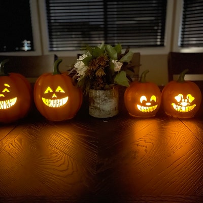 Personalized Light-up Design Your Own Pumpkin Halloween Décor Indoor ...
