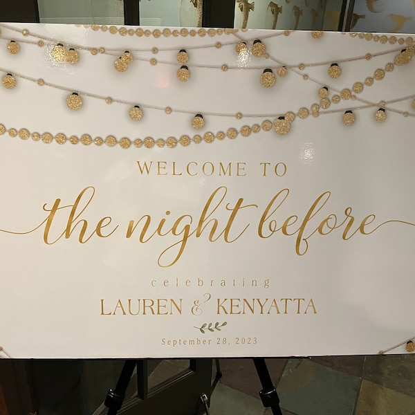 Rehearsal Dinner Sign, Wedding Rehearsal Sign, Gold Wedding Decor ...