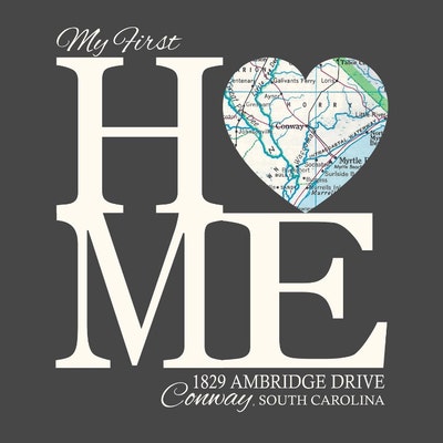 Custom Home Map Art DIGITAL DOWNLOAD for You 2 Print,wedding Engagement ...