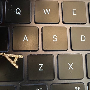 14K Diamond Initial Pendant, Diamond Letter Pendant, Diamond Initial ...