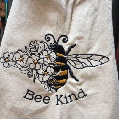 Floral Bee Kind Embroidery Design, 5 Sizes, Instant Download - Etsy