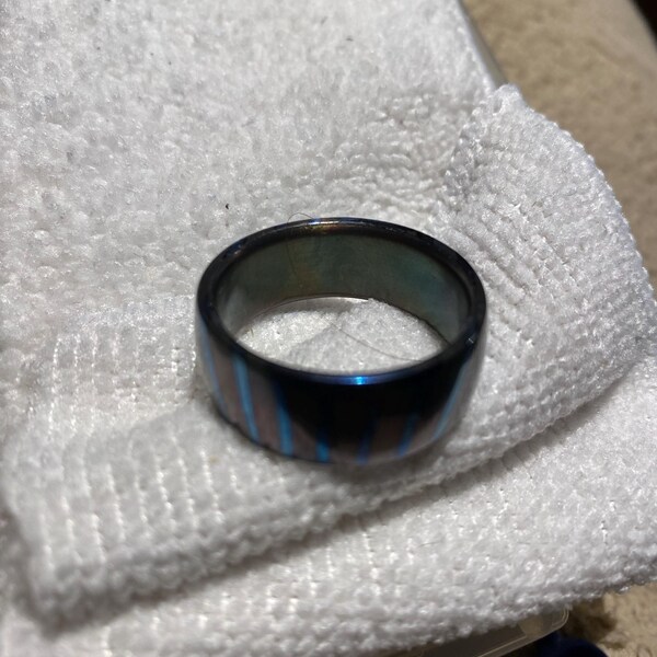 Super Conductor Acid Etched Ring Deep Pattern High End Ring Wedding ...