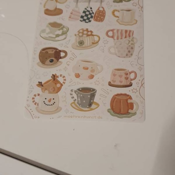 Sticker Sheet - Cute Mugs | Journal Stickers, Calendar, Planner ...