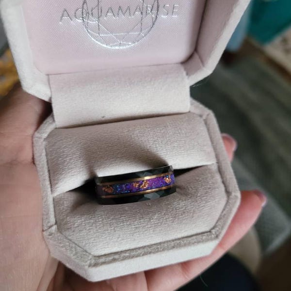 Starry Night Couples Ring Set- His and Hers Night Court Wedding Bands ...