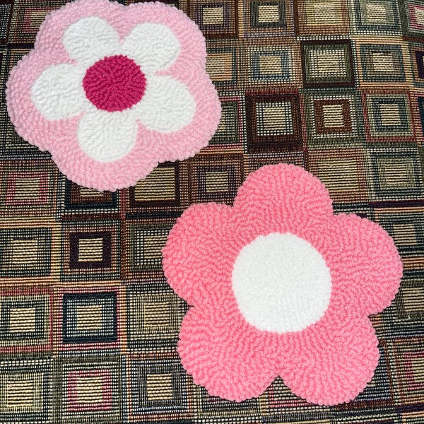 Bow Punch Needle Mug Rug Coaster Coquette Bow Tufted Cup Coasters ...