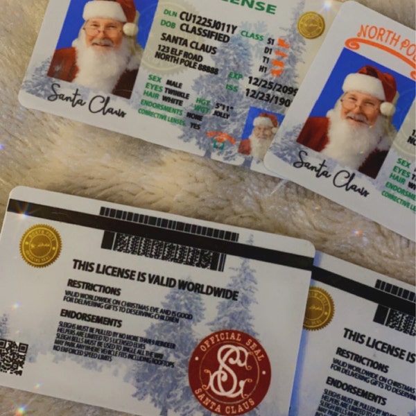 Santa License PNG, Working QR Code, True Address, Christmas, Santa ...