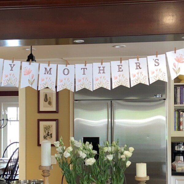 Mother's Day Banner — Floral, Flower Banner, Happy Mother's Day, Pink ...