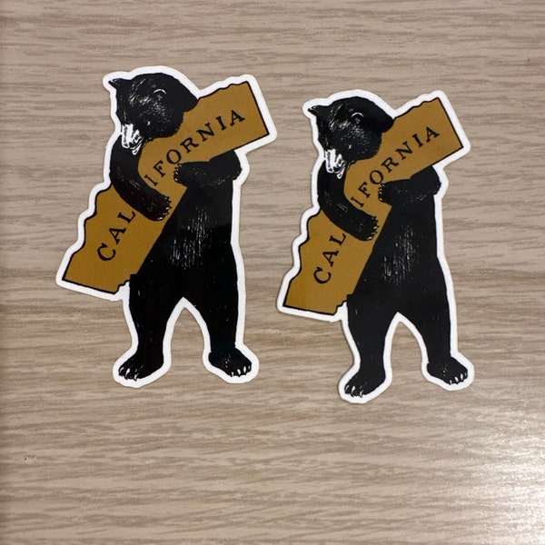 California Vinyl Sticker - I Love California Bear - Golden State - Etsy