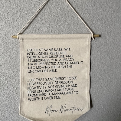 Custom Canvas Banner, Personalized Cursive, Custom Boho Wall Hanging ...