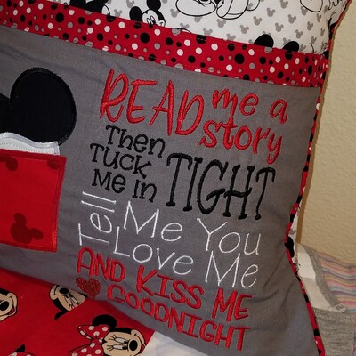 Read Me A Story Version 2 Embroidery Saying, Reading Pillow Saying ...