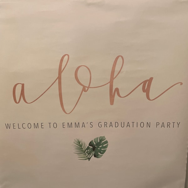 TROPICAL | ALOHA WELCOME Party Sign| Tropical Shower | Hawaiian Party ...