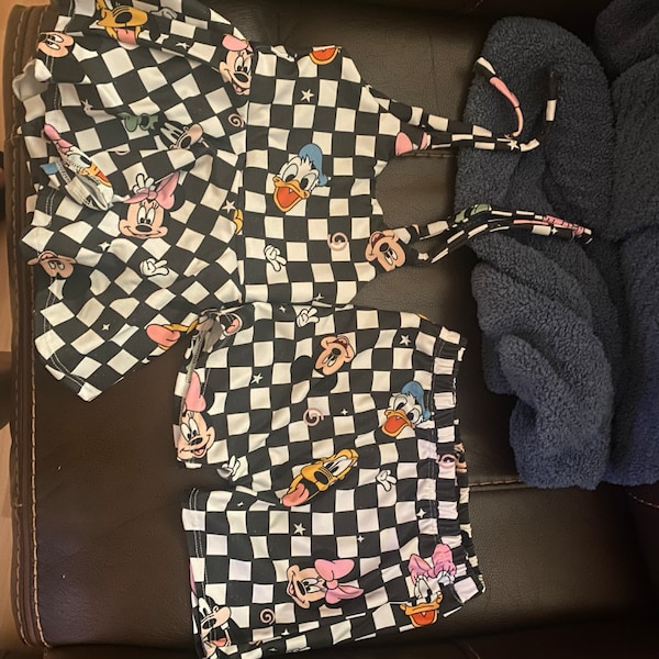 Fab Checker Character Print / Vintage Bell Bottoms / Bummies / Lounge ...
