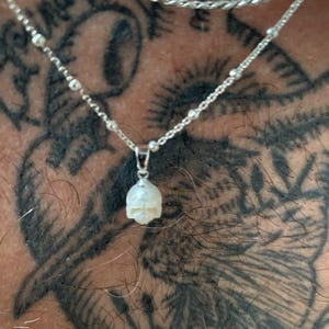Natural Pearl Skull Necklace Hand-carved Pearl Skulldainty Pearl Skull ...