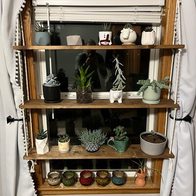 Window Plant Shelf Hanging Window Shelf 3 Tiered Window Floating ...