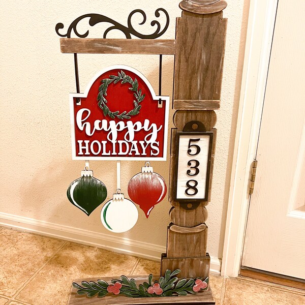 Mini Post Sign Interchangeable Insert "happy Holidays" Shelf Sitter ...