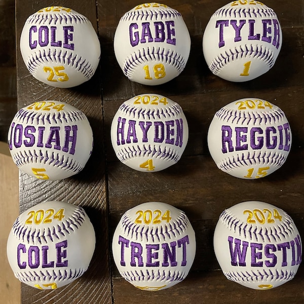 Custom Embroidered Baseballs - Etsy