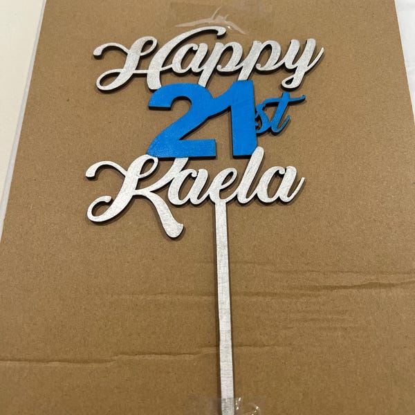 Personalized 21st Birthday Cake Topper Svg, Custom Twenty One Cake ...