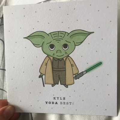 THE YODA CARD // Yoda Best // Add a Personalised Message for - Etsy