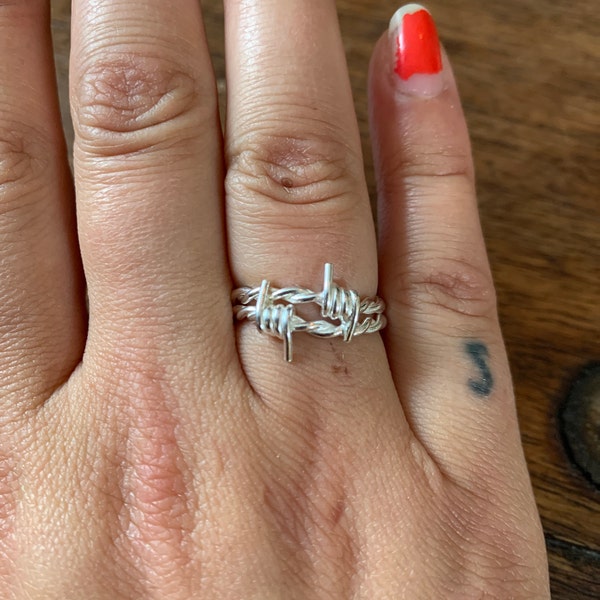Barbed Wire Helix Ring, Barb Wire Helix Hoop, Carilage Ring, Piercing ...