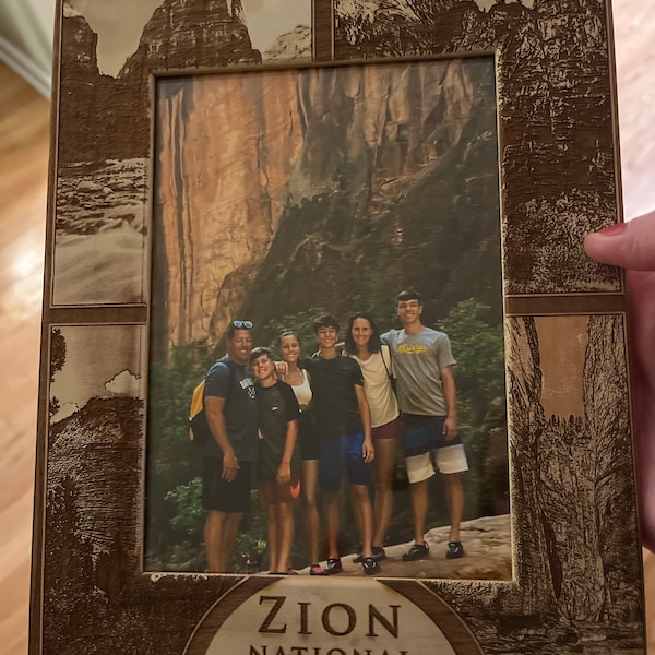 Zion National Park With 4 Scenes Laser Engraved Wood Picture Frame - Etsy