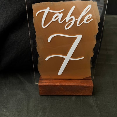 Back Painted Acrylic Wedding Table Number Sign - Etsy