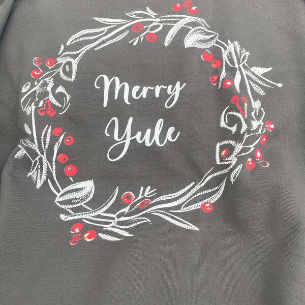 Merry Yule Sweatshirt | Pagan Christmas Sweater | Witch Yule Sweater ...