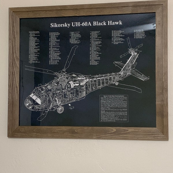 UH-60A Black Hawk Helicopter Print, Sikorsky UH-60A Helicopter ...