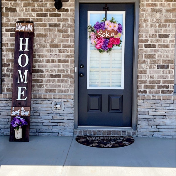 Welcome Front Door Scripture Sign - Etsy