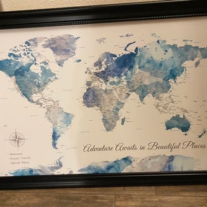 World Map Gift Personalized Text Customized Anniversary Gift | Etsy