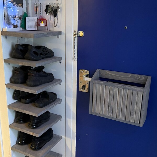 Wooden Letterbox Basket for Front Door / Pet Post Guard Cage / Handmade ...