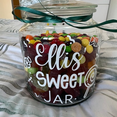 Personalised Sweet Jar, Treat Jar, Glass Sweet Jar, Daddys Sweet Jar ...