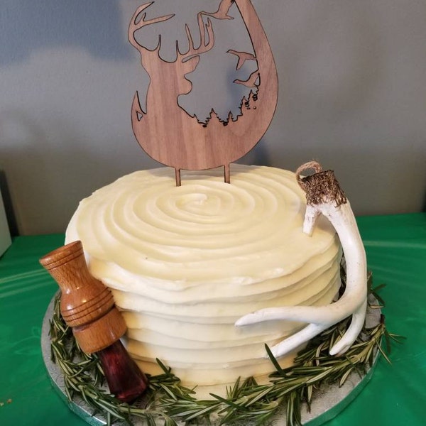 Duck Hunter Deer Hunter Fishing Grooms Cake Topper | Customizable ...