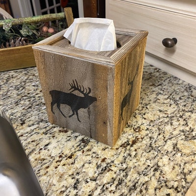 Farmhouse Reclaimed Wood Tissue Box Cover Rustic Barn Style - Etsy