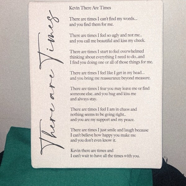 Custom Poem Canvas Print Sign Song Lyric Love Letter Inspirational ...