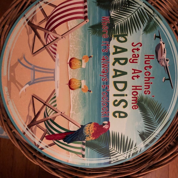 Personalized Paradise Beach Bar Sign: Tropical Tiki Decor - Etsy