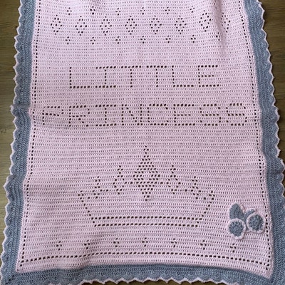 Crochet Blanket Pattern Little Princess Filet Blanket PDF, Uk and Us ...
