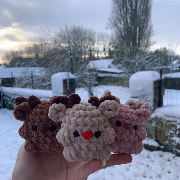 Mini Rudolph Reindeer | NO SEW Crochet Pattern | Quick and Easy 20 ...