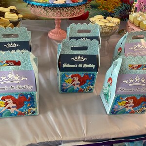 Princess Ariel Little Mermaid Birthday Personalized Gable Favor Goody ...