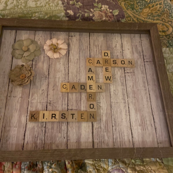 Family Frame, Scrabble Wall Art, Personalized Frame, Scrabble Frame ...
