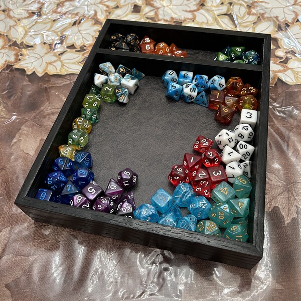 Oak Wood Dice Tray With Storage Area RPG, Dungeons and Dragons, Custom ...