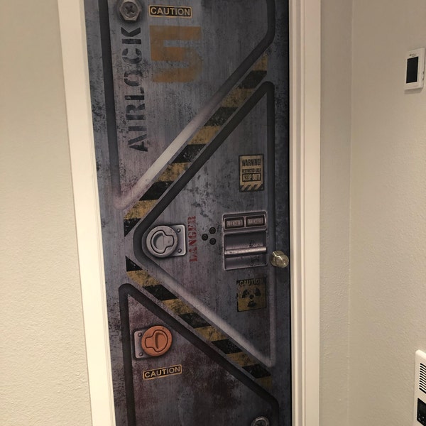 Sci-fi Bunker Core Armored Metal Door - Peel & Stick Door Mural ...