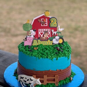 Pink Farm Cake Topper Girl Farm Pink Farm Birthday Farm Themed Party ...