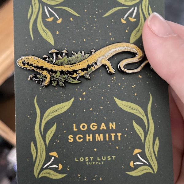 Salamander Lapel Pin / Artist Series Pin by Logan Schmitt / Lizard ...