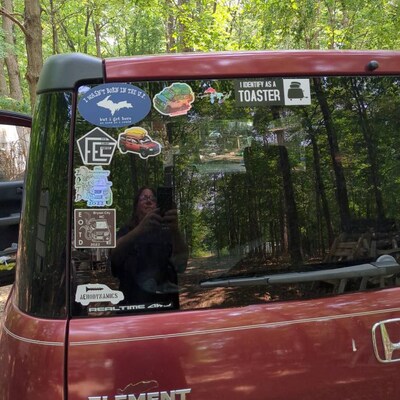 I Identify as A Toaster Bumper Sticker Decal With Flames for Scion Xb ...