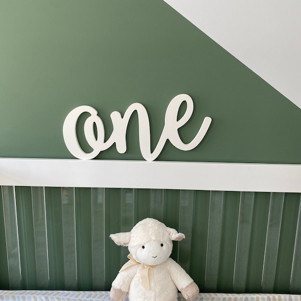 One Sign First Birthday One Wooden Sign Birthday Decor One Wood Letters ...