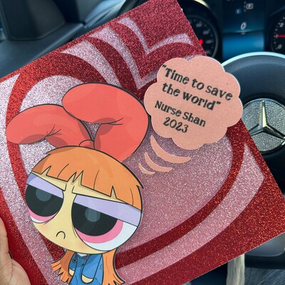Graduation Cap Topper-powerpuff Girl Cartoon Design College - Etsy