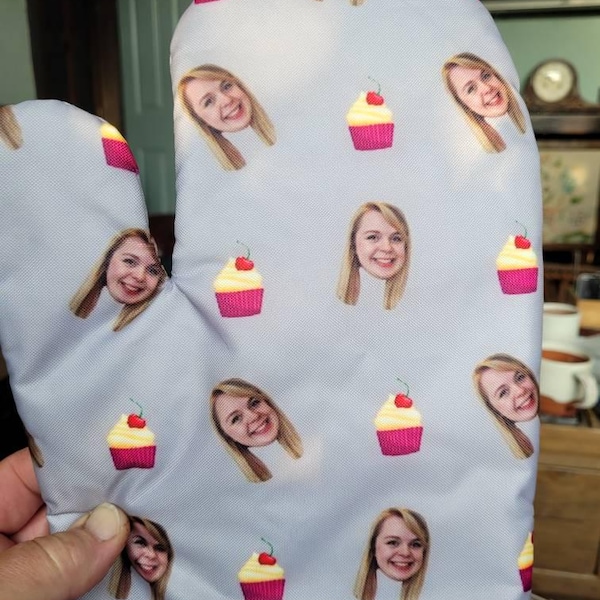 Custom Faces Oven Gloves, Pot Holders Personalized Photo Oven Mitts ...
