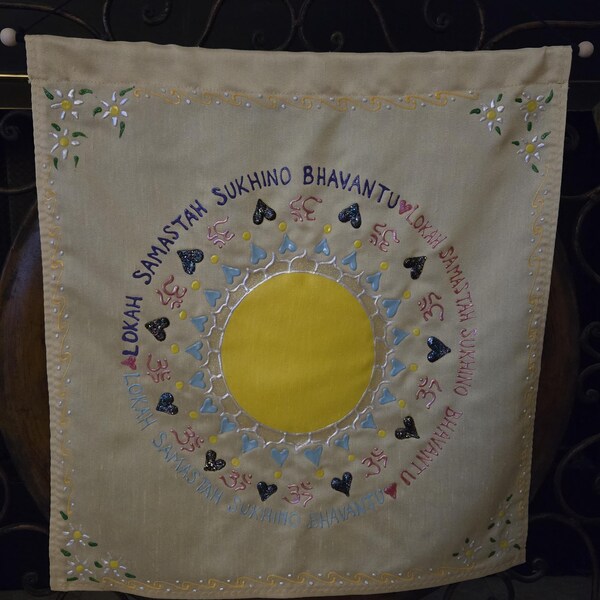 Blessed Be and Welcome Hand Painted Wall Hanging and Altar Cloth. Pagan ...