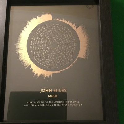 Custom FADED SOUND WAVE Art Print Personalised Sound Wave & Song Lyrics ...